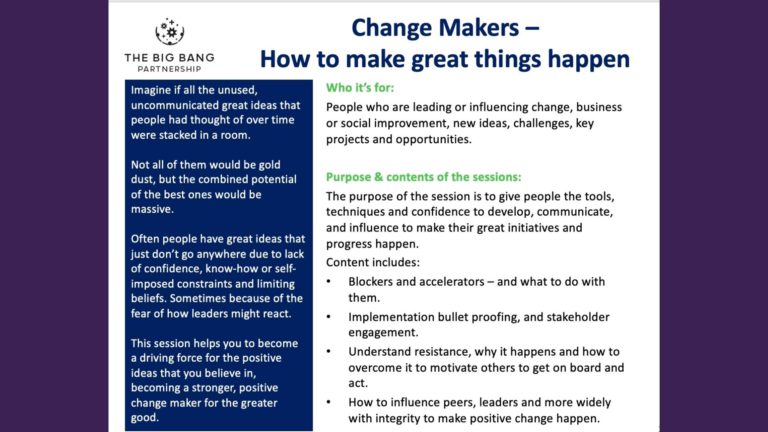 How to Be a Change Maker. The Definitive Guide - The Big Bang Partnership